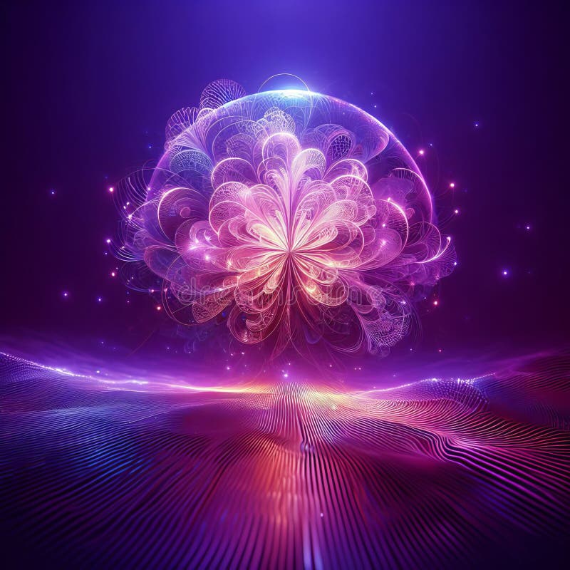 Violet Twilight Glow a Mystical Violet Light Effect that Evoke Stock ...