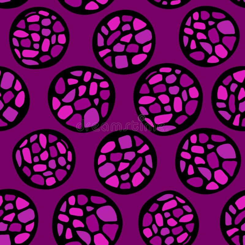 Violet Vector Abstract Seamless Pattern, Little Mosaical Circles, Hand ...