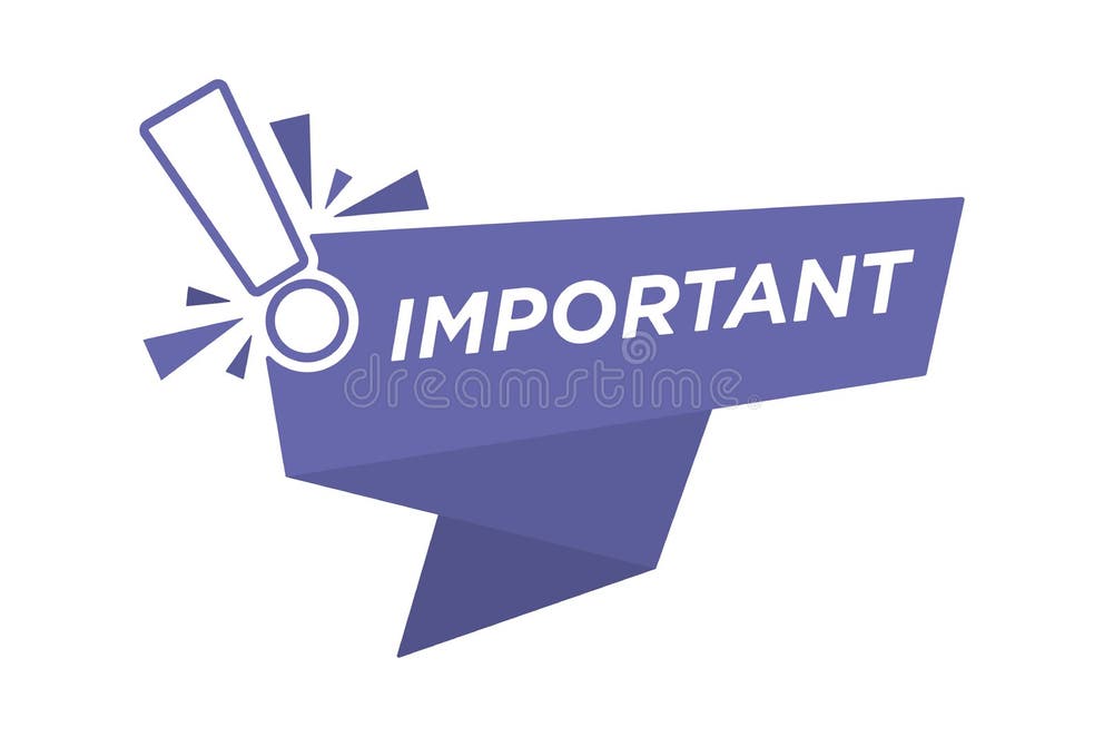 Violet Vector Illustration Banner Important with Exclamation Mark Stock ...