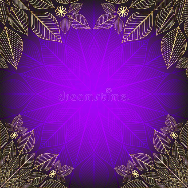 Gold and Violet Valentine Frame Stock Vector - Illustration of curve ...