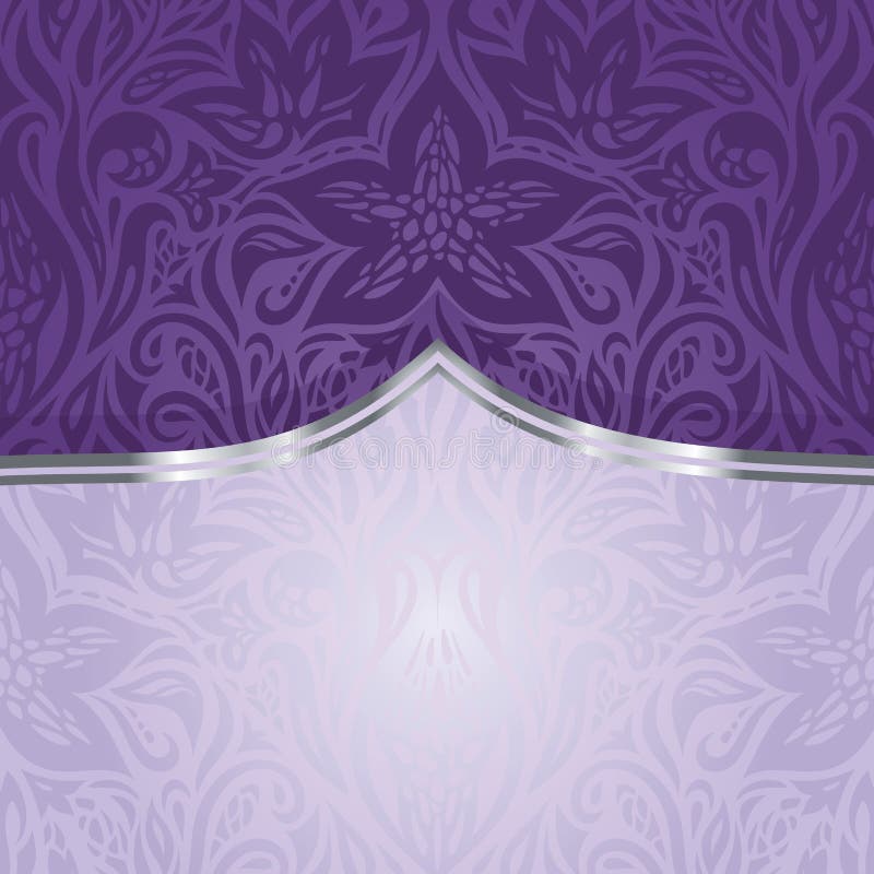 Violet Purple Flowers Vintage Seamless Pattern Floral Background Trendy ...