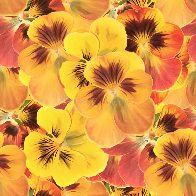 Violet, Viola. Illustration, Texture of Flowers. Seamless Pattern for ...