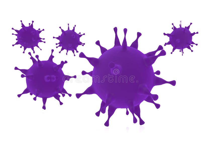 Violet viruses on a white stock illustration. Illustration of blot ...
