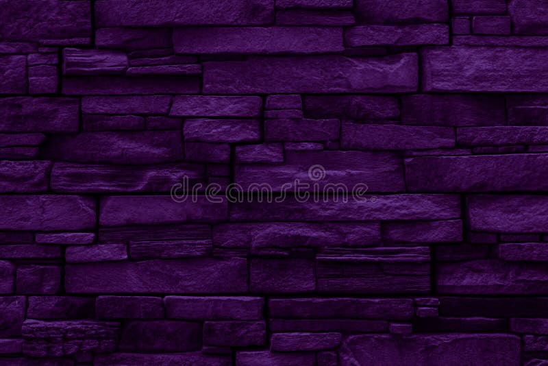 Violet Wall Made of Natural Rectangular Stone Stock Photo - Image of ...