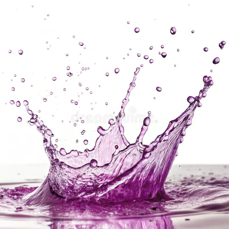 Violet Water Splashes Isolated on White Background Stock Illustration ...