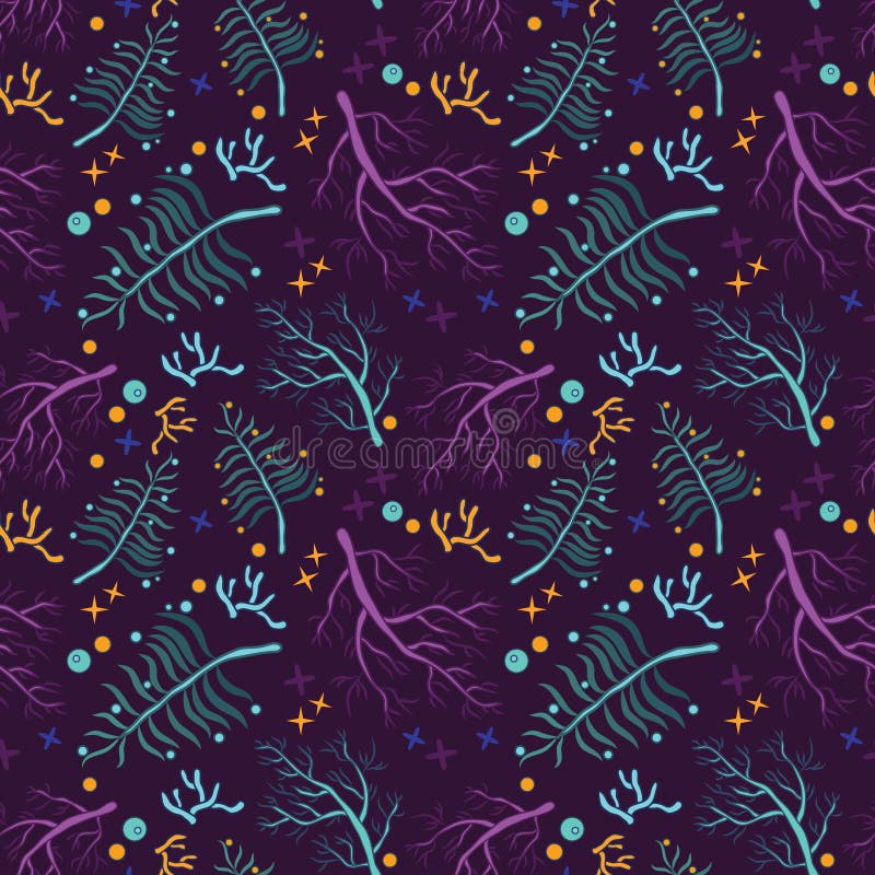 Violet Water Vector Seamless Sea Pattern Stock Vector - Illustration of ...