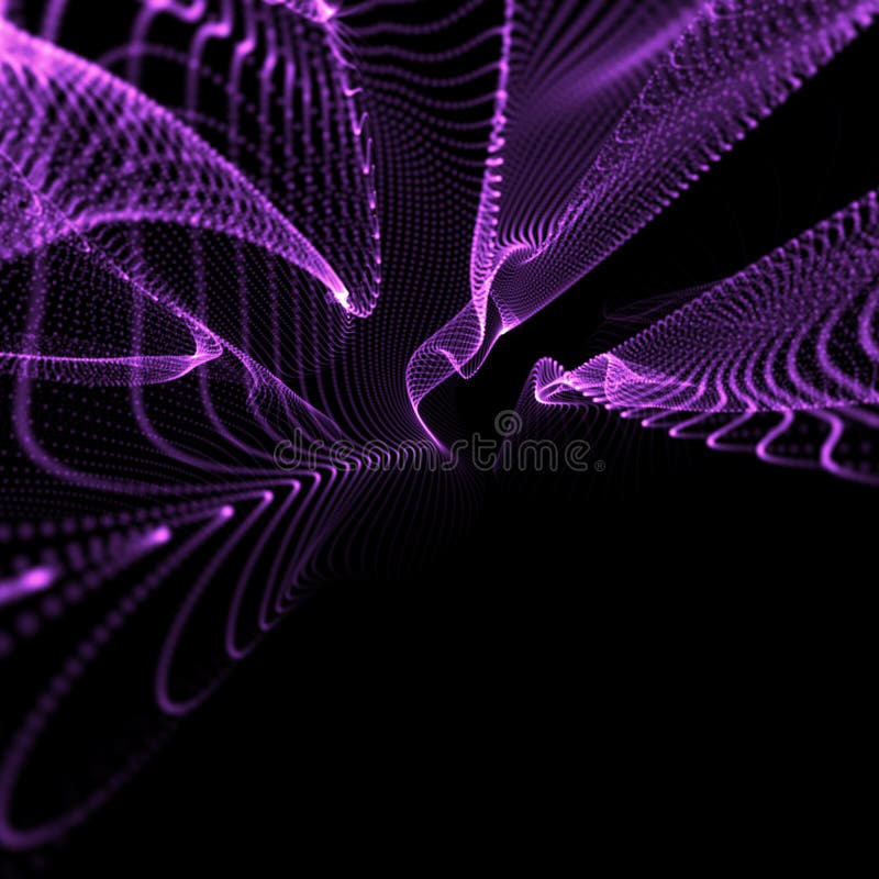 Violet Waves in Perspective Stock Illustration - Illustration of ...