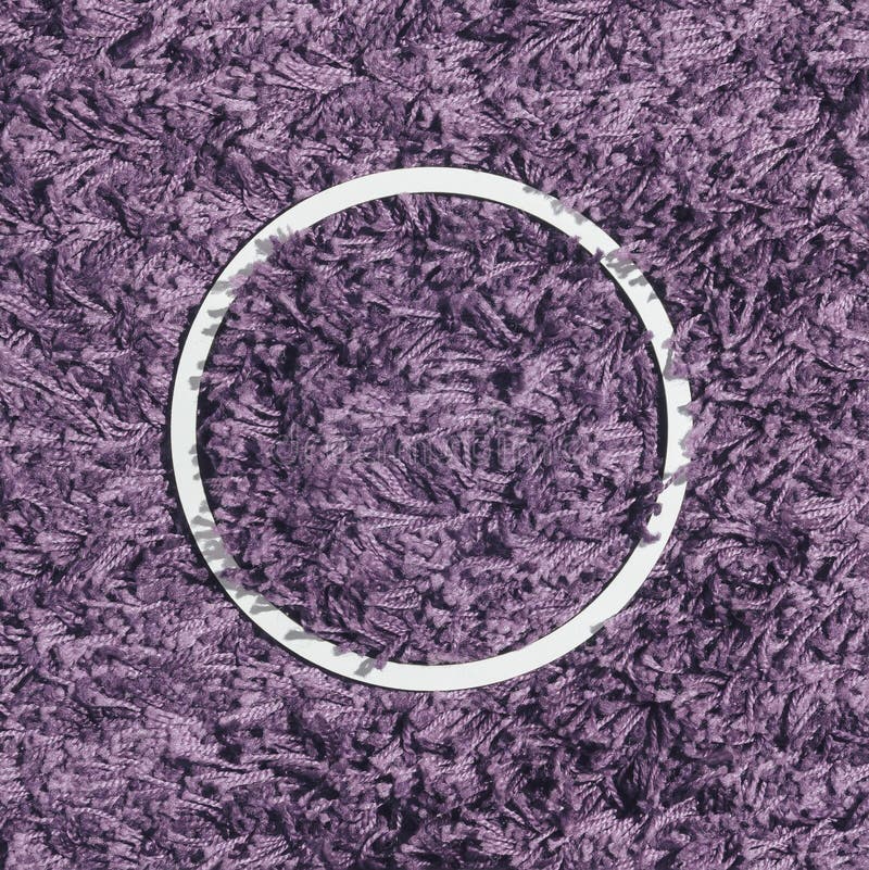 Violet Wool Background with White Round Frame. Minimal Flat Lay Concept ...