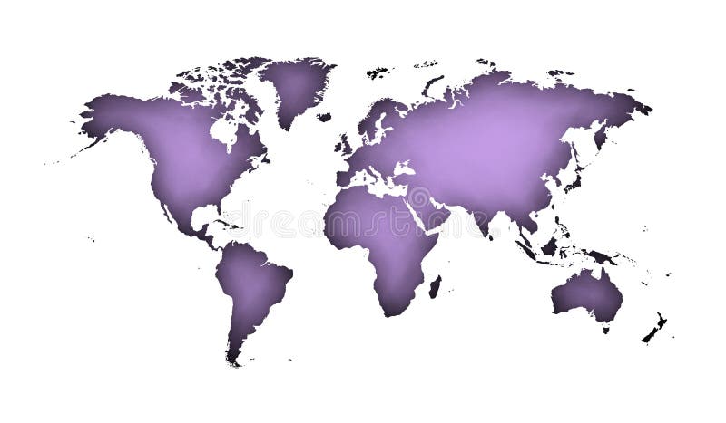 Violet World Map with Countries Stock Vector - Illustration of violet ...
