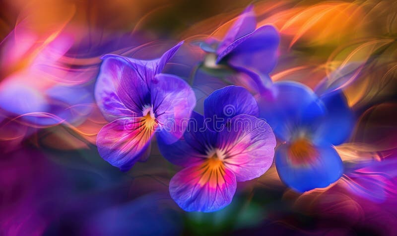 Violets in Abstract Art Style Stock Photo - Image of viola, delicate ...