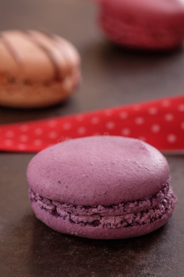 Violet sweet macaron stock photo. Image of sugar, food - 135712124