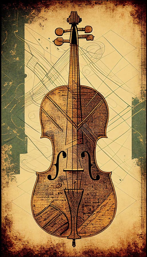 Violin Background with an Abstract Vintage Distressed Texture Stock ...