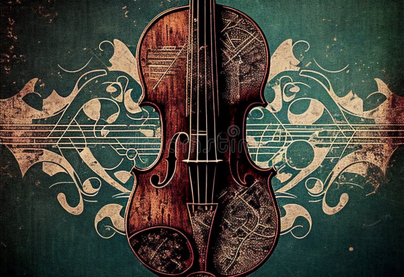 Violin Background with an Abstract Vintage Distressed Texture Stock ...