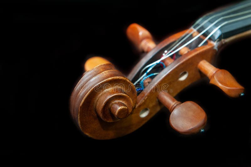 Violin on a Black Background Stock Photo - Image of musical, black ...