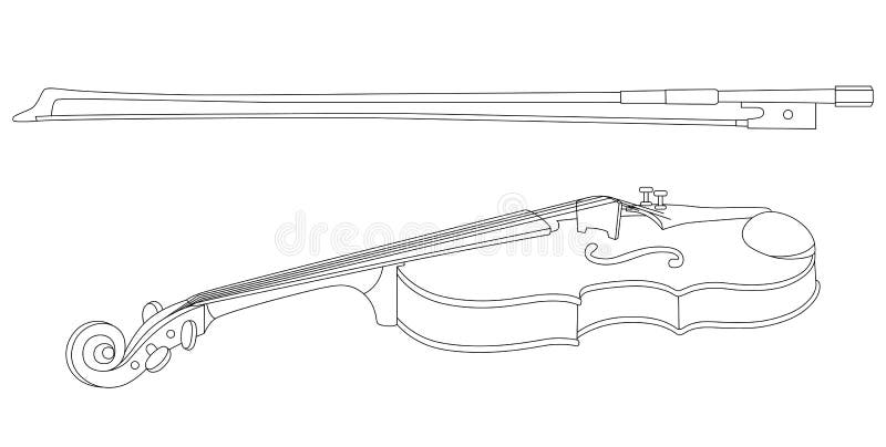 Violin and bow stock vector. Illustration of musician - 91162773