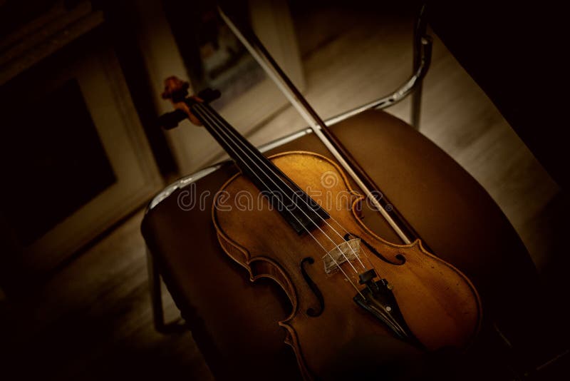 Violin on the chair stock image. Image of chair, musician - 178671829