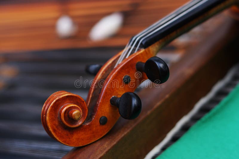Violin on a cimbalom. stock photo. Image of lyre, board - 20556010