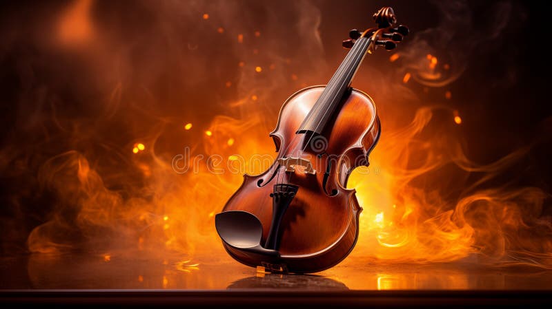 Violin on Classical Music Stage Background Stock Photo - Image of ...