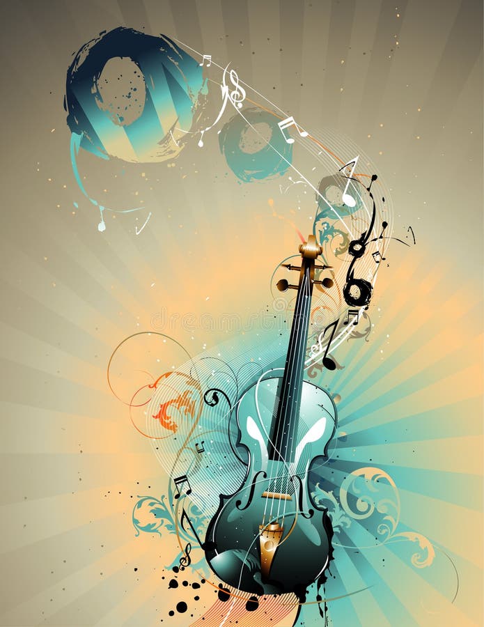 Paper Violin Vector Background Concept. Stock Vector - Illustration of ...