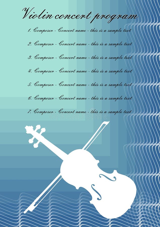 Jazz Concert Program Template with Cut Out of Guitar, Treble Clef and ...