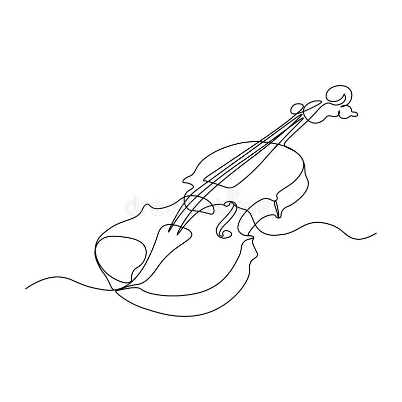 Violin One Continuous Line Drawing. Stringed Music Instruments ...