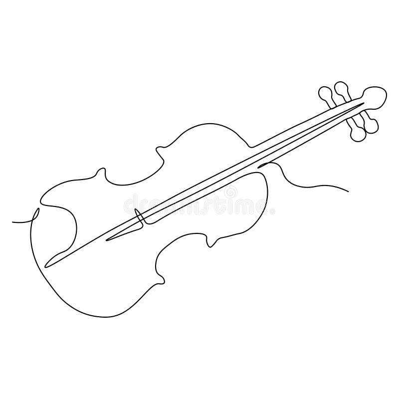 Violin One Continuous Line Drawing. Stringed Music Instruments ...