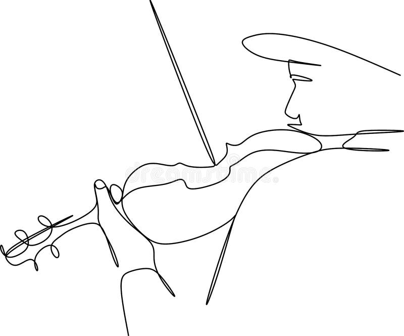 Continuous Line Drawing Violin Stock Illustrations – 261 Continuous ...