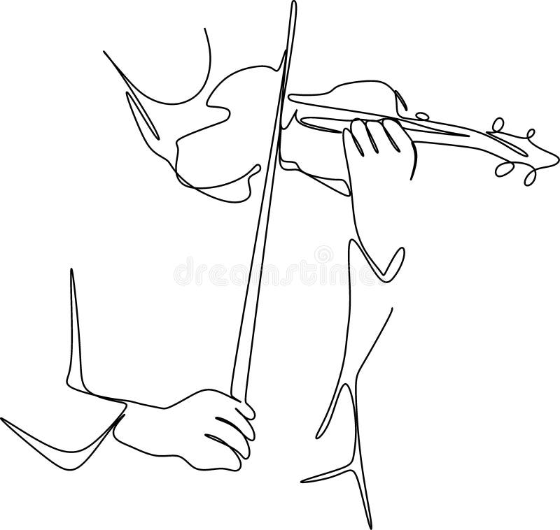 Continuous Line Drawing Violin Stock Illustrations – 261 Continuous ...