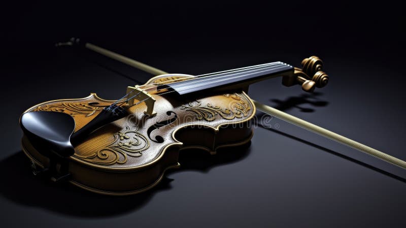 Violin on a Dark Background with Light and Shadow Effects Generated by ...
