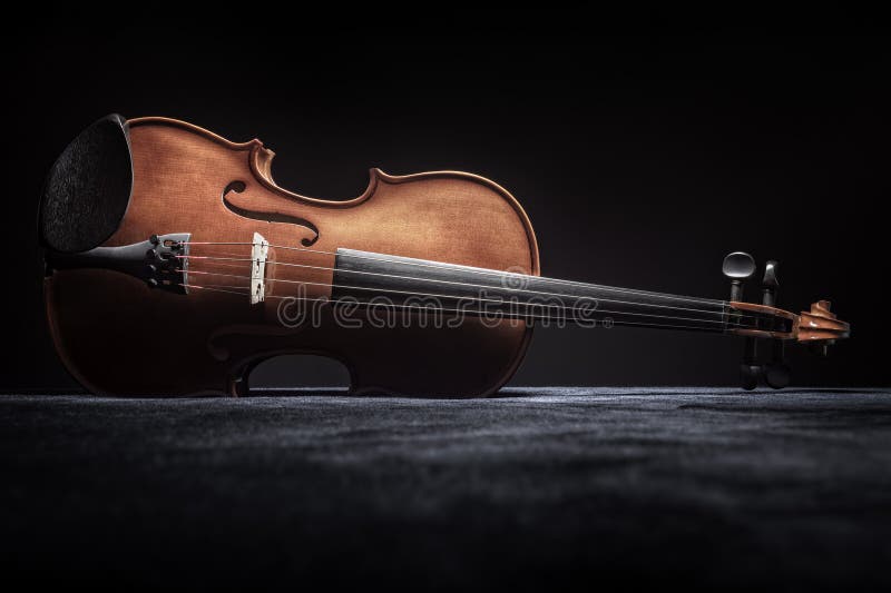 Violin on Dark Background for Music Concept Stock Photo - Image of ...