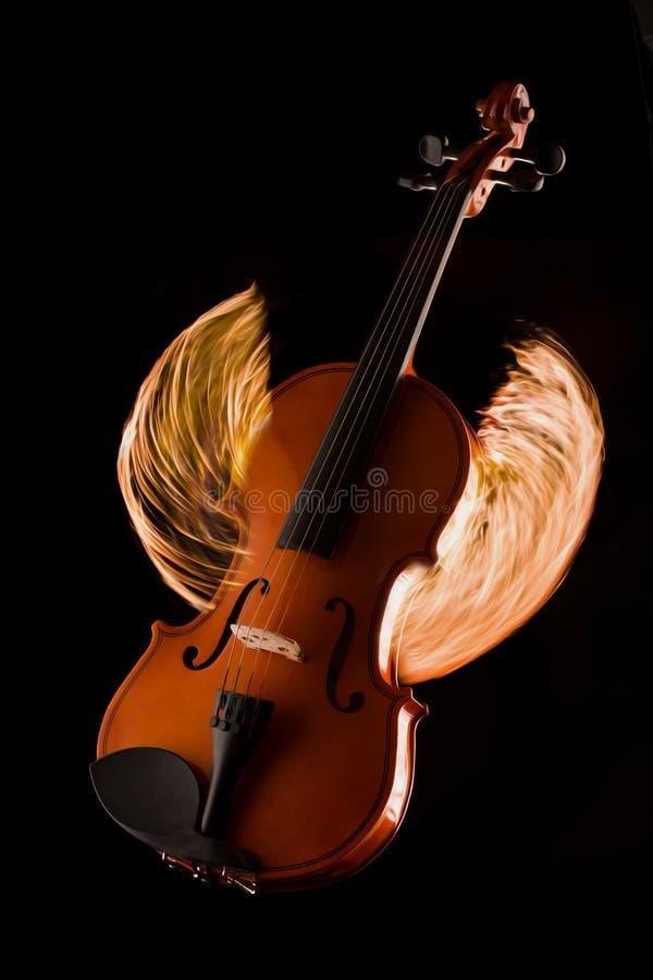 Violin on Fire Illustration Stock Image - Image of stringed, darkness ...