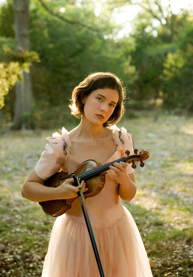 Sepia Violin Girl Antique Post Stock Photo - Image of recital, musician ...