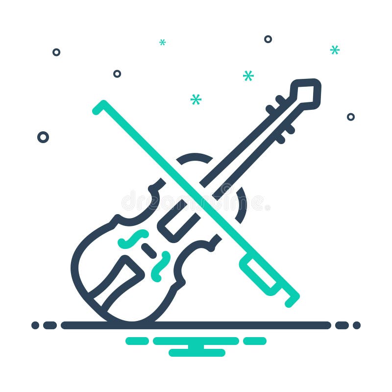 Mix Icon for Violin, Fiddle and Classical Stock Illustration ...