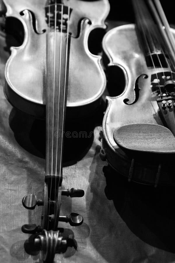Violin Instrument on Black Background Stock Image - Image of sound ...