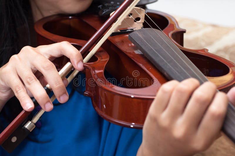 Playing the Violin, Musical Instrument with Performer Hands Stock Photo ...