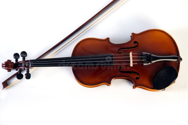 Violin Front View Isolated On White. Stock Image - Image of harmony ...
