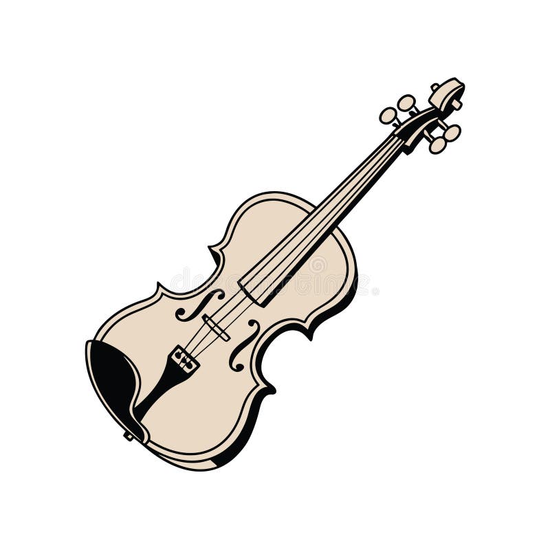 Violin isolated on white stock illustration. Illustration of cartoon ...