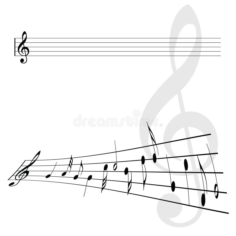 Violin Key and Notes Vector Illustration Stock Vector - Illustration of ...