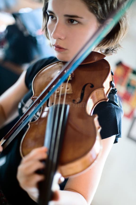 Violin Lesson or Practice stock image. Image of classroom - 3841641