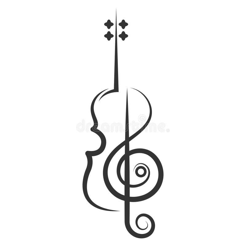 Violin logo icon design stock vector. Illustration of bass - 318383488