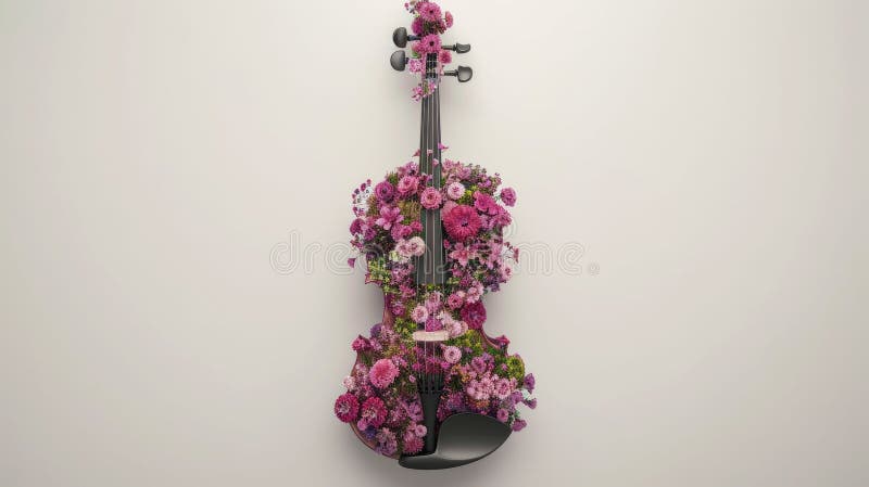 A Violin Made of Pink Roses AIG535 Stock Photo - Image of floral ...