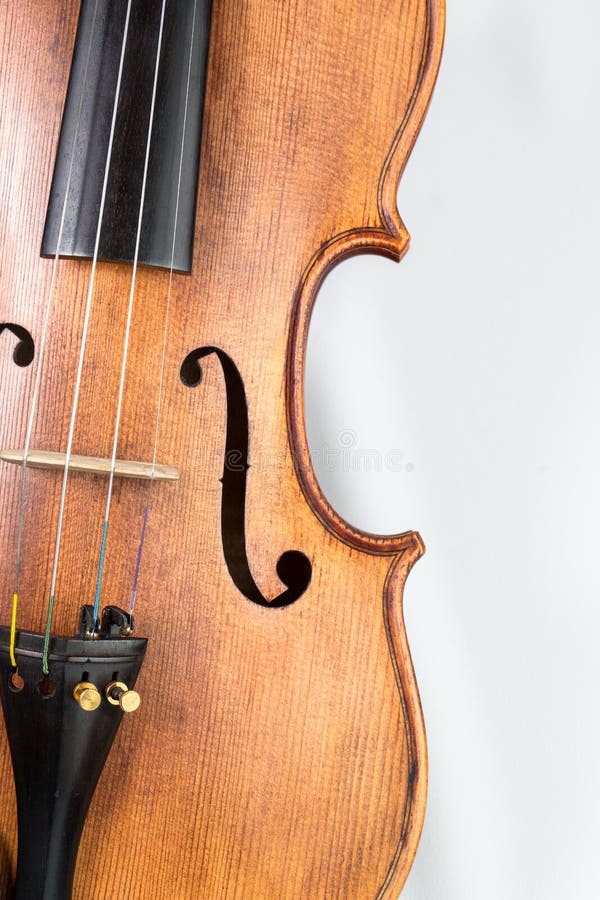 Violin Music Instrument Isolated on White Stock Image - Image of lower ...