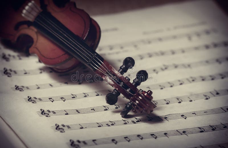 Violin and music notes stock photo. Image of baton, entertainment ...
