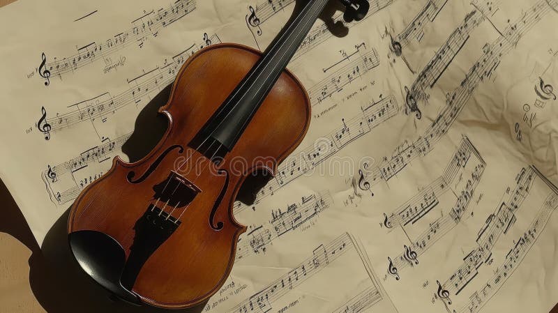 Violin on Music Sheet. Melodies, Harmony, and Musical Expression on ...