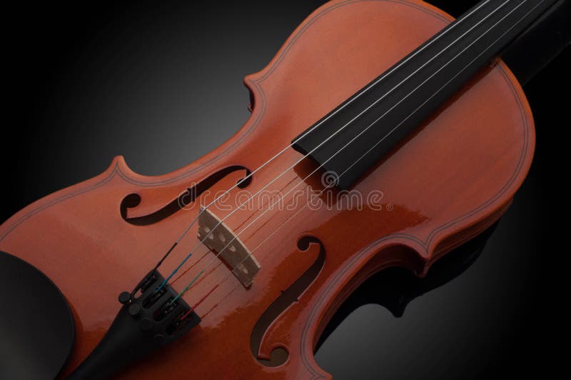 Violin Musical Instruments of Orchestra Closeup on Black Stock Image ...