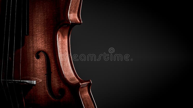 Violin Musical Instruments of Orchestra Closeup on Black Stock Image ...