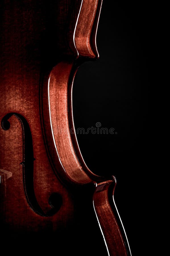 Violin Musical Instruments of Orchestra Closeup on Black Stock Photo ...