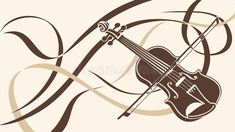 Violin and Musical Notes, Classical Music and Art Design Vector Design ...