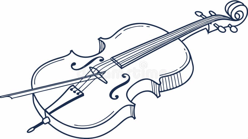 Violin and Musical Staff, Classic Melody and Harmony, Vector Design ...