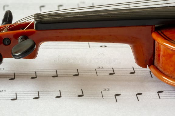 Violin on note paper stock image. Image of wood, brown - 182891907